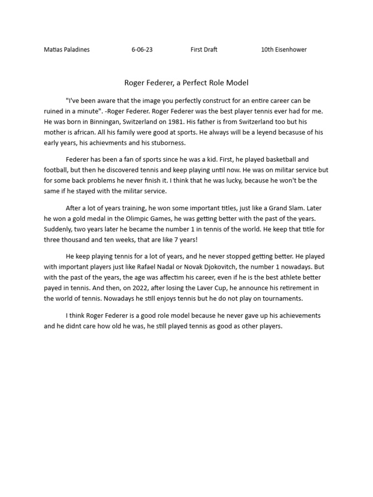 Roger Federer: A Tennis Legend's Journey | PDF