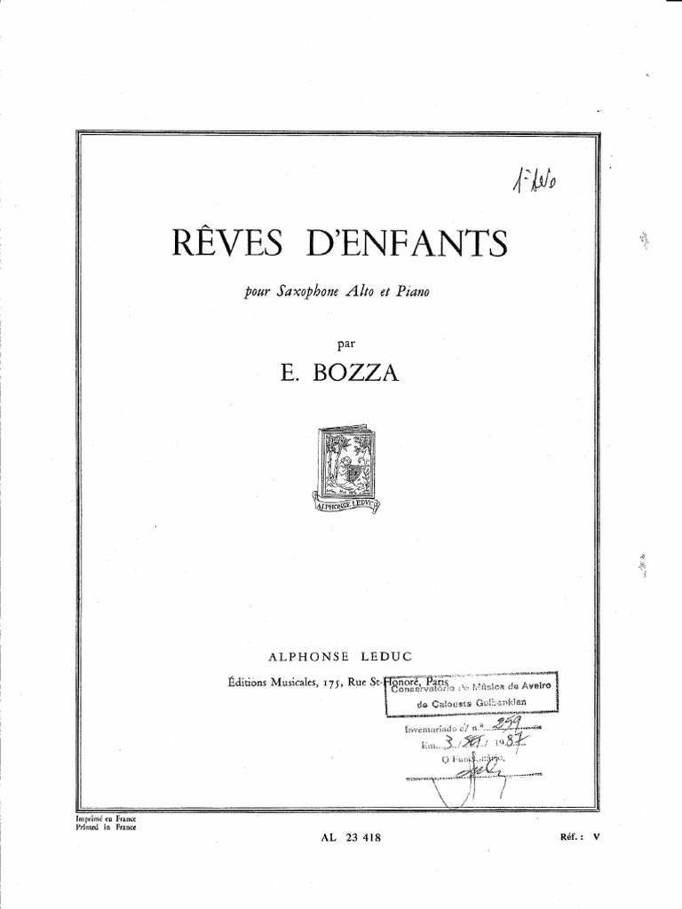 Reves Denfants e Bozza Piano | PDF