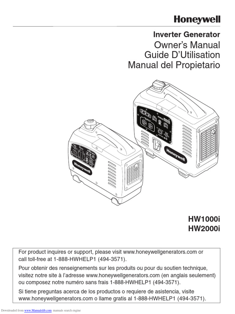 Hw2000i Portable Inverter Generator | PDF | Electric Generator | Hazards
