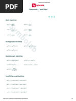 Trig Identities Cheat Sheet | PDF