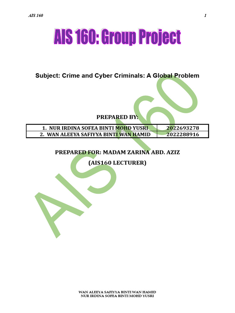 Group Project AIS160 | PDF | Cybercrime | Fraud