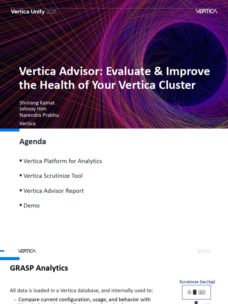 Vertica Unify 2021 - Health Advisor - Evaluate and Improve The Health of Your Vertica Cluster ...