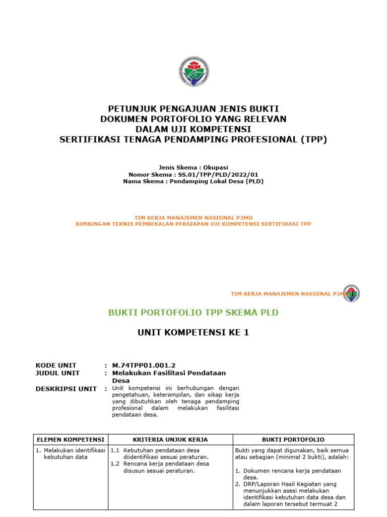 3. Bukti Portofolio Relevan Sesuai Skema PLD | PDF