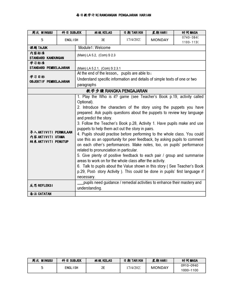 RPH Week 4 | PDF | Adverb | English Language