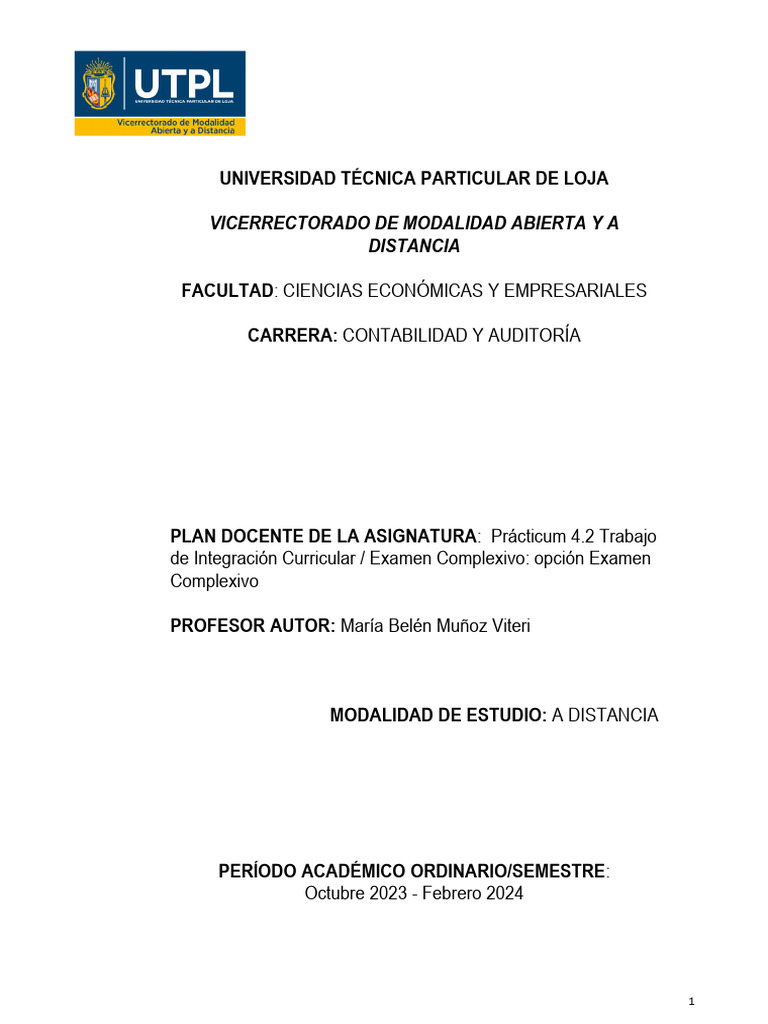 Plan Docente | PDF