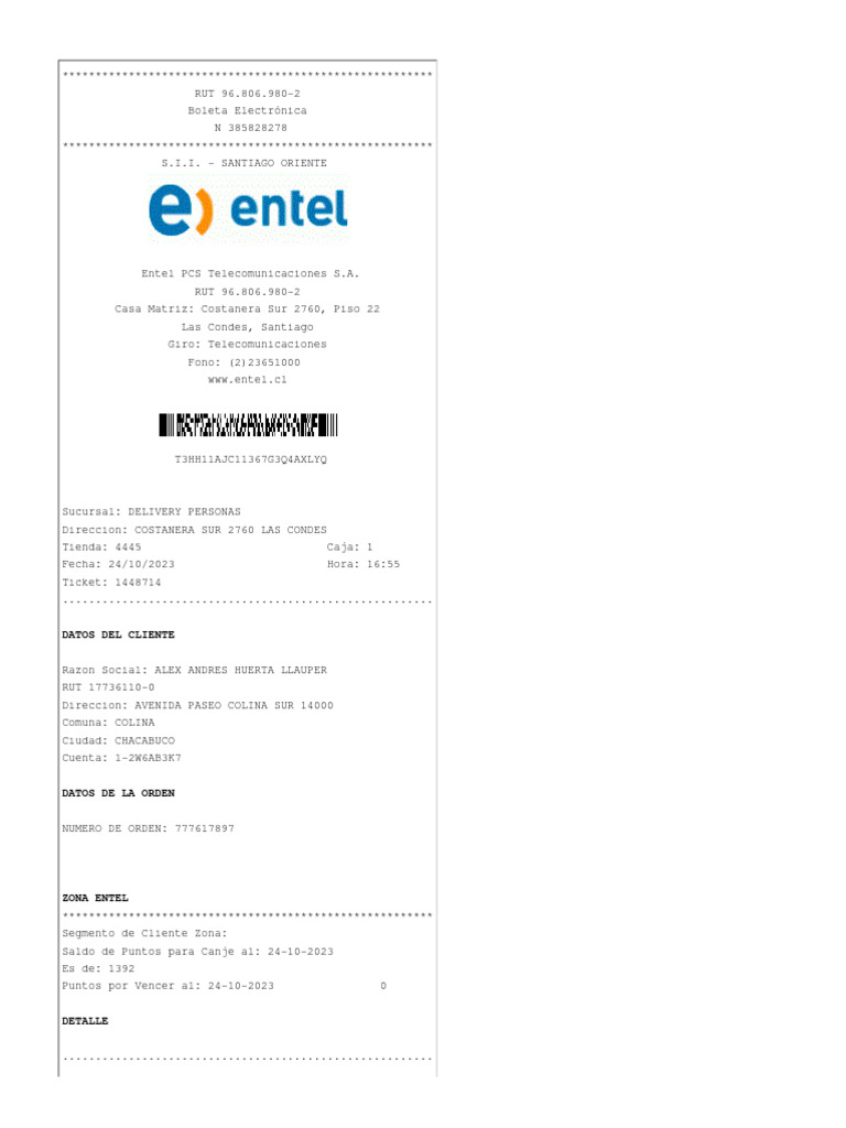 Comprobante de Pago Entel - 24!10!2023 | PDF