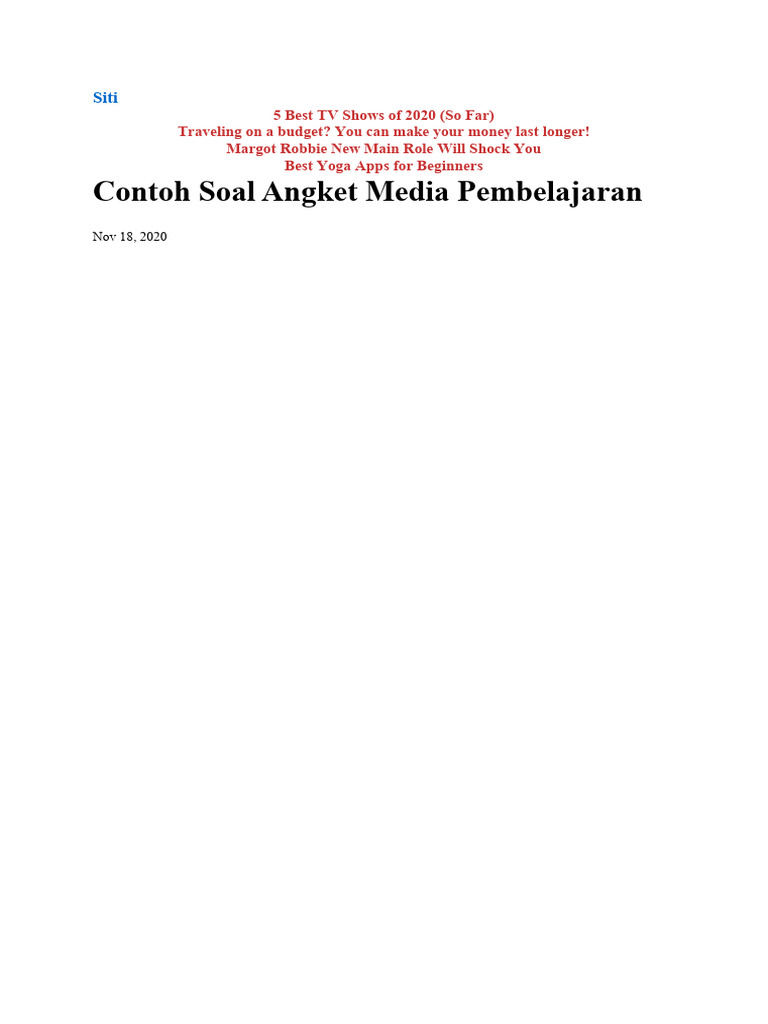 Contoh Angket | PDF