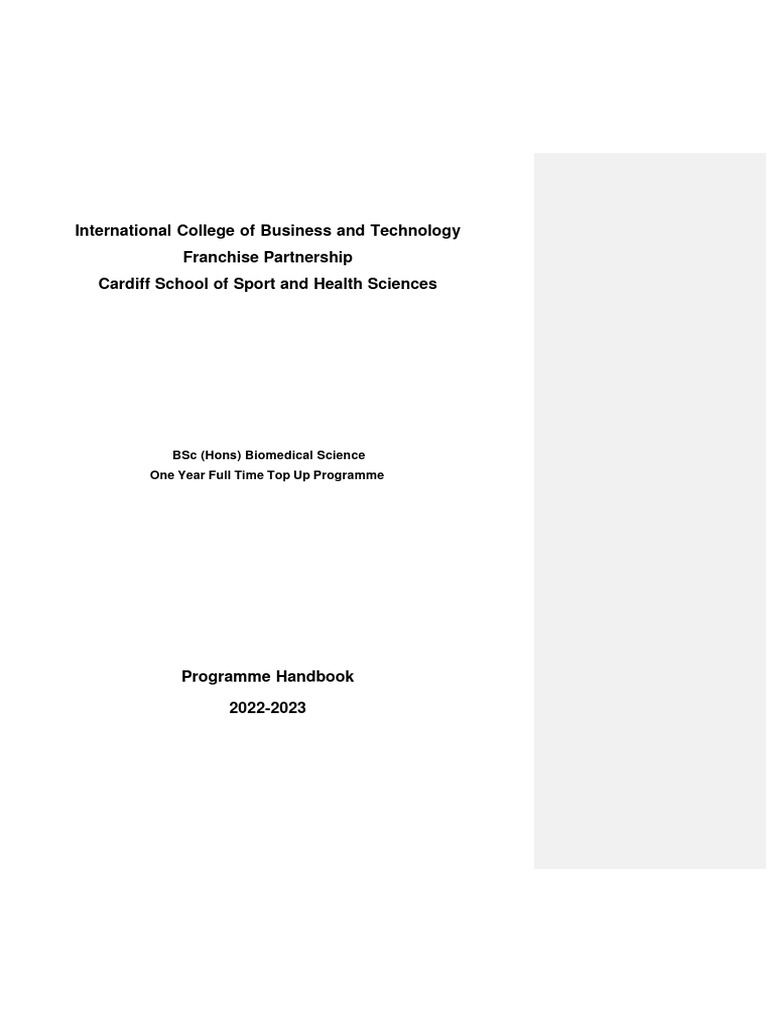 International College of Business and Technology Programme Handbook BSC ...