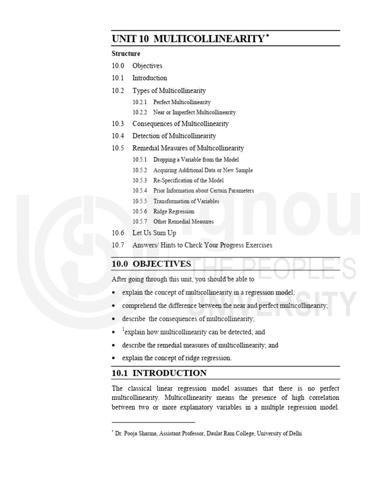 Unit 10 | PDF | Multicollinearity | Ordinary Least Squares