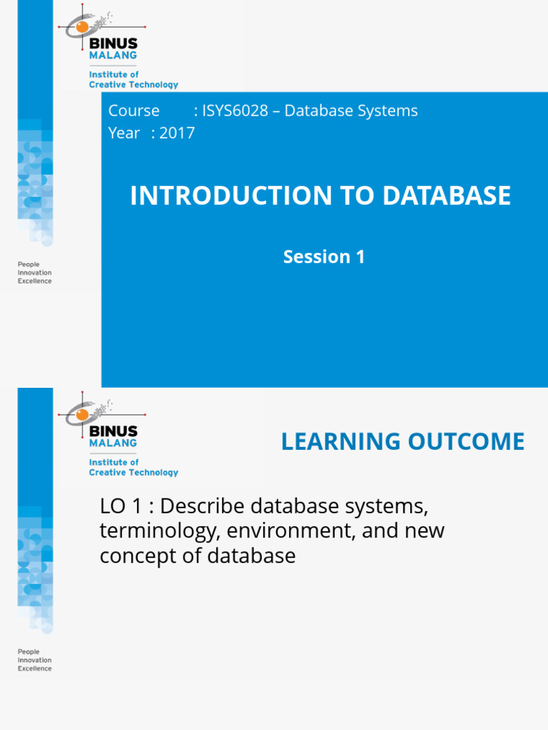 ISYS6028 Session 1 - Introduction To Database | PDF | Databases ...