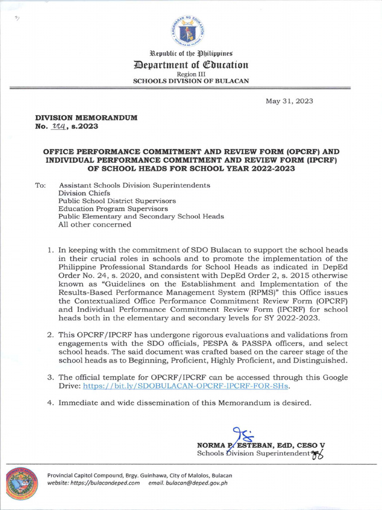 DIV MEMO NO. 224 S. 2023 Opcrf | PDF