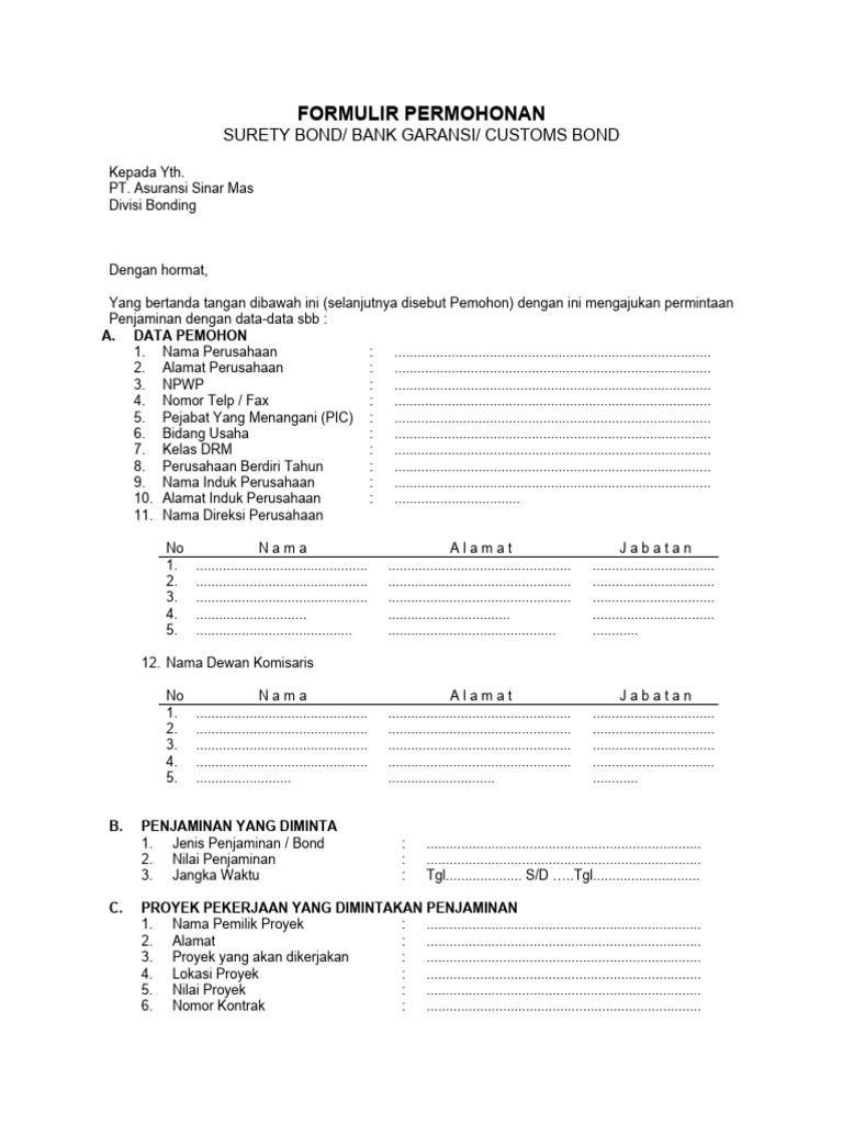 SPPA Bonding (Sinarmas) | PDF | Bisnis