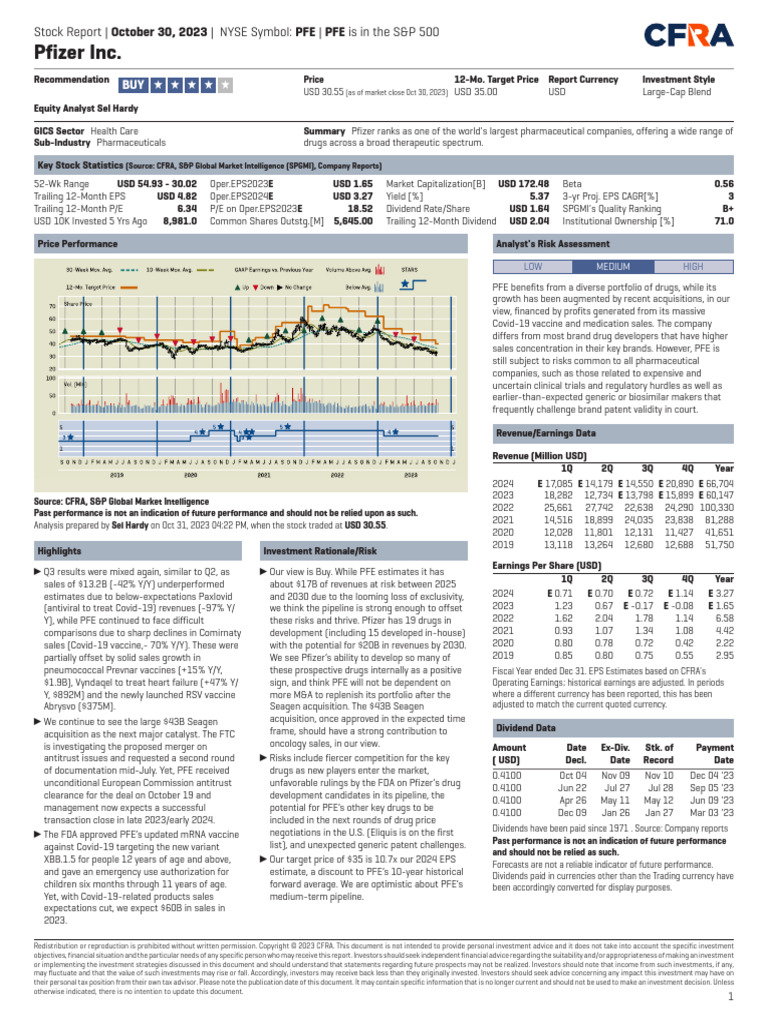 Pfizer Inc | PDF | Pfizer | Expense