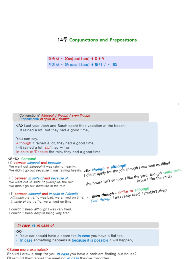 Conjuctions and Preprositions | PDF