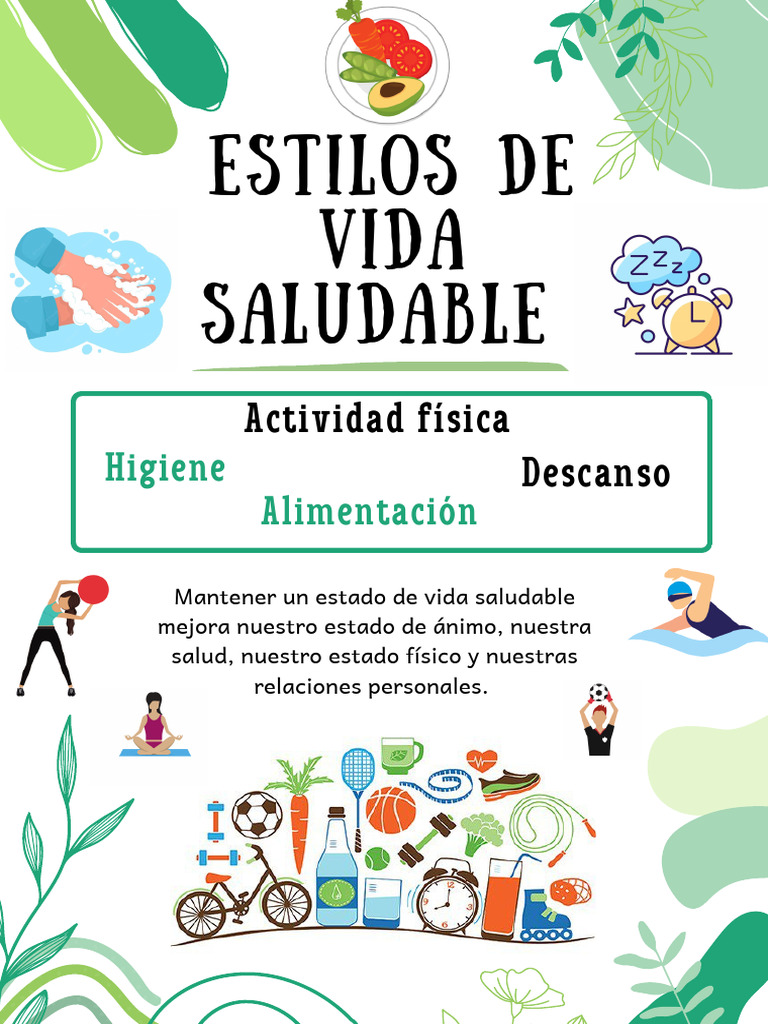 Afiche sobre Estilos de Vida Saludable | PDF | Salud y bienestar