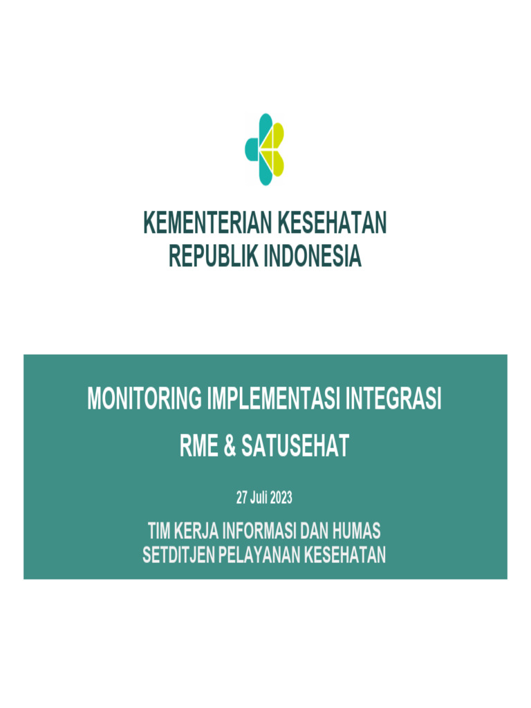 Integrasi RME & SATUSEHAT Kemenkes | PDF