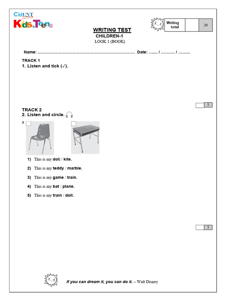 Children 1-WRITING TEST | PDF