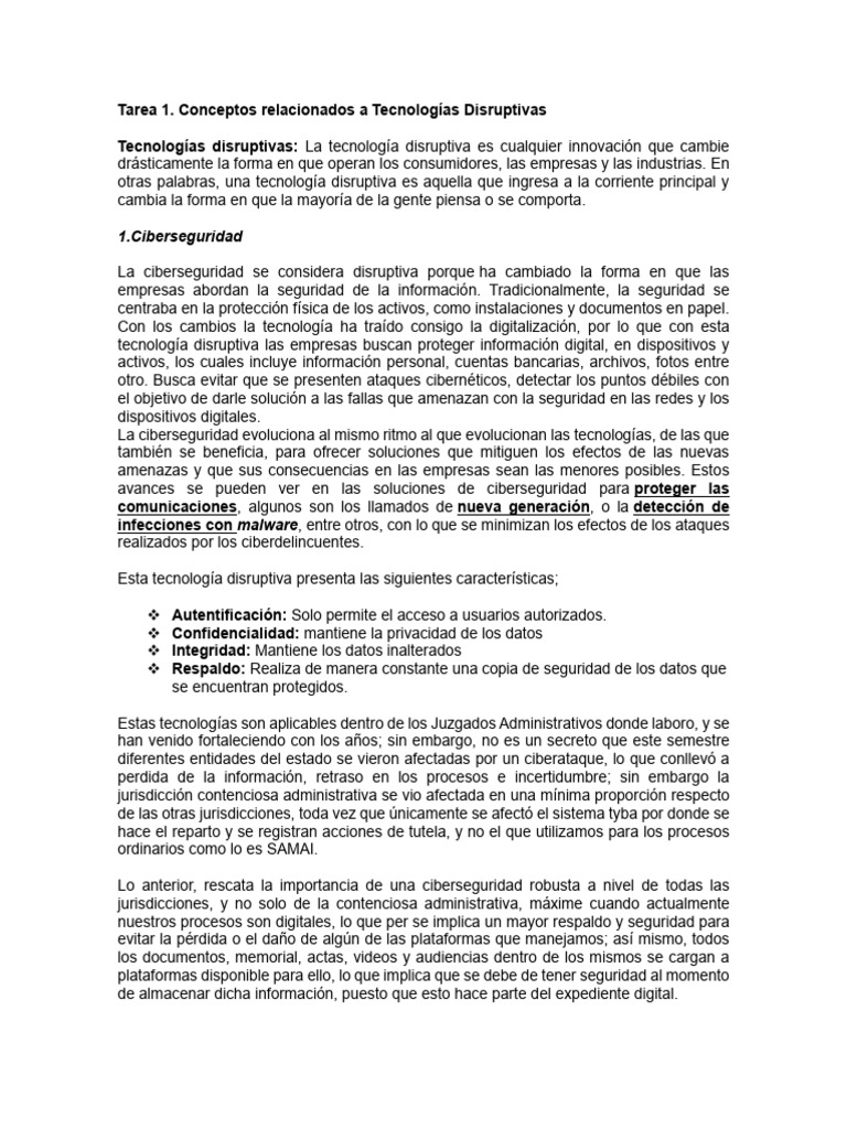 Tarea 8. Conceptos Relacionados A Tecnologías Disruptivas | PDF