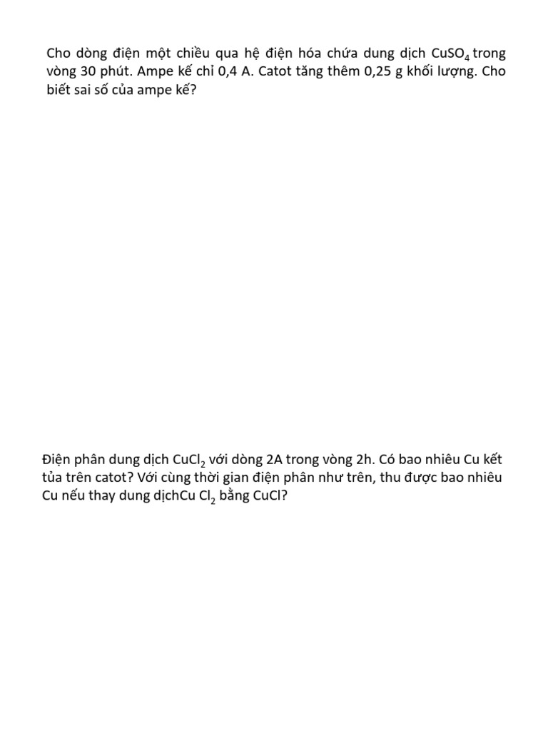 Bai Tap Điện hóa C5 SV | PDF