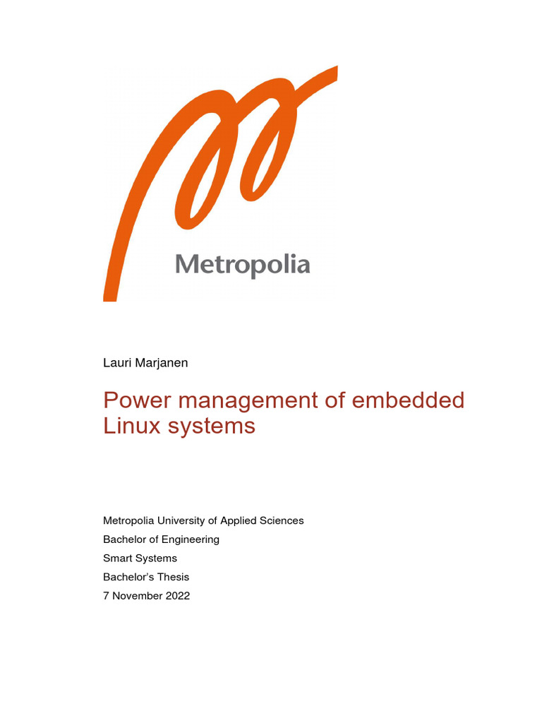 Power Management of Embedded Linux Systems: Lauri Marjanen | PDF