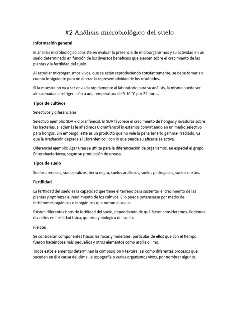 2 Análisis Microbiológico Del Suelo Alv | PDF