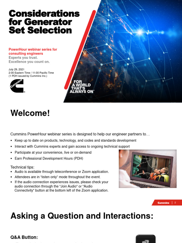 Considerations For Generator Set Selection Presentation | PDF