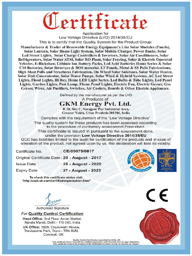 Ce Certificate | PDF