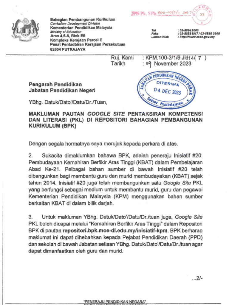 Surat BPK KPM | PDF