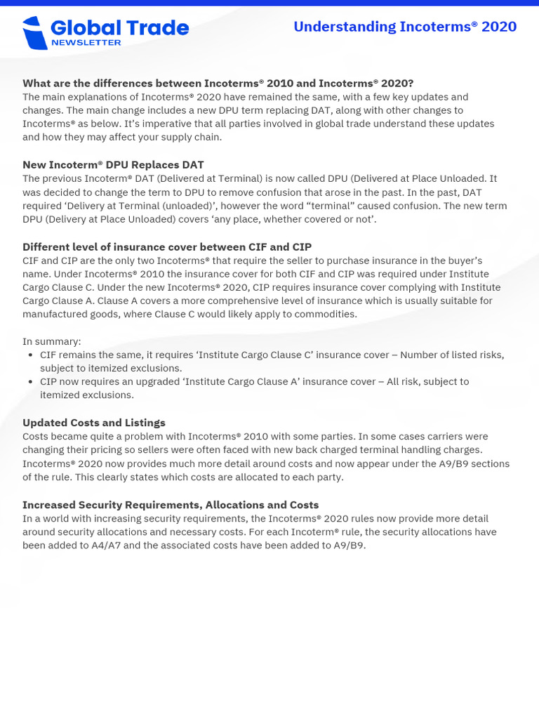 INCOTERM 2020_Part2 | PDF | Letter Of Credit | Cargo