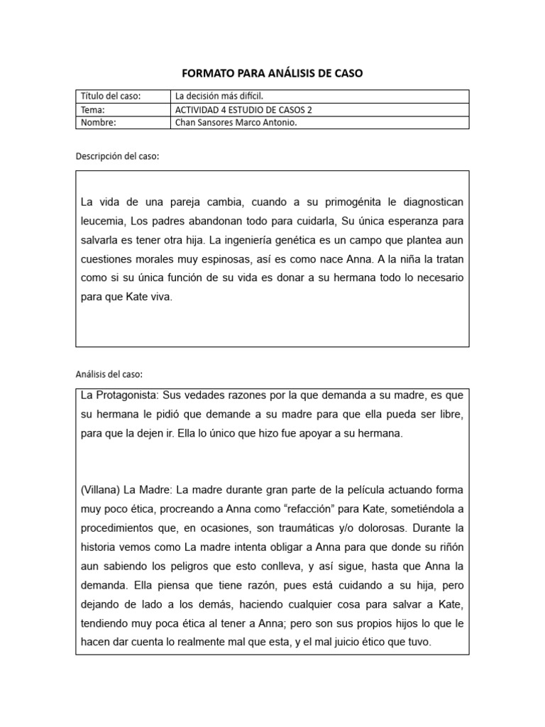Formato Analisis de Caso | PDF
