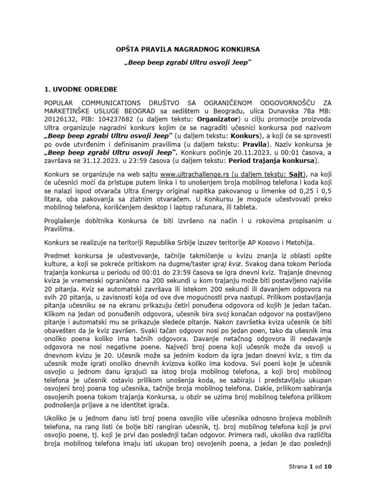 Pravila 1 | PDF