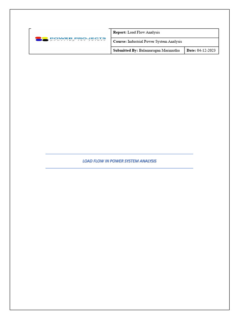 Load Flow Analysis | PDF | Transformer | Ac Power Load Flow Analysis | PDF | Transformer | Ac Power