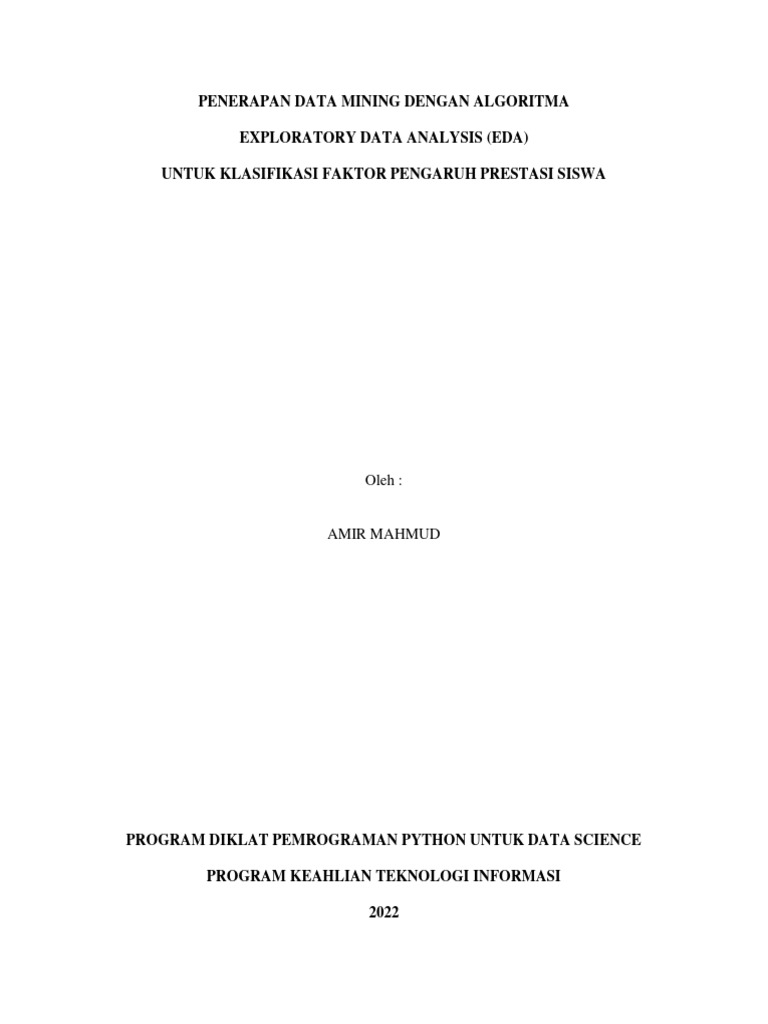 Laporan Tugas Akhir Data Science Boe (Amir Mahmud) | PDF | Seni