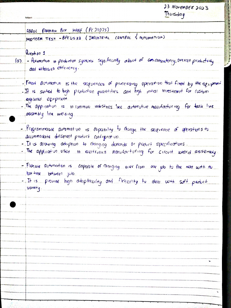 PC21075 - Abdul Rahman Bin Habe - Midterm Test Ica Bpe4533 | PDF