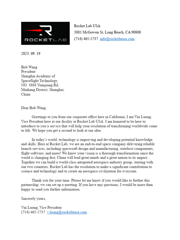 Letter To China - Draft 2 | PDF