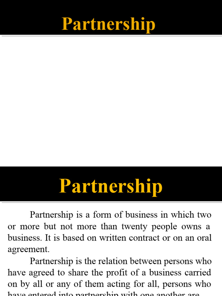 Partnership Presentation | PDF | Partnership | Limited Partnership