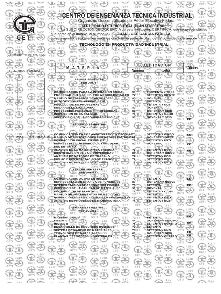 Certificado Ceti | PDF