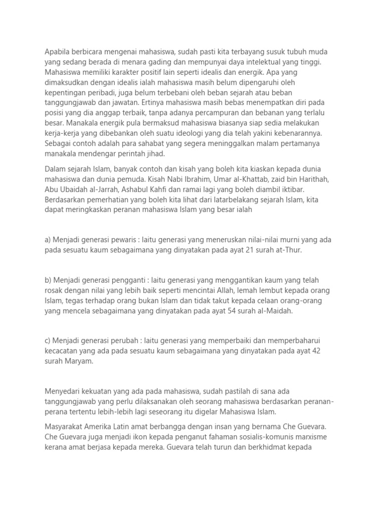 Peranan Mahasiswa Islam dalam Masyarakat | PDF | Agama & Spiritualitas