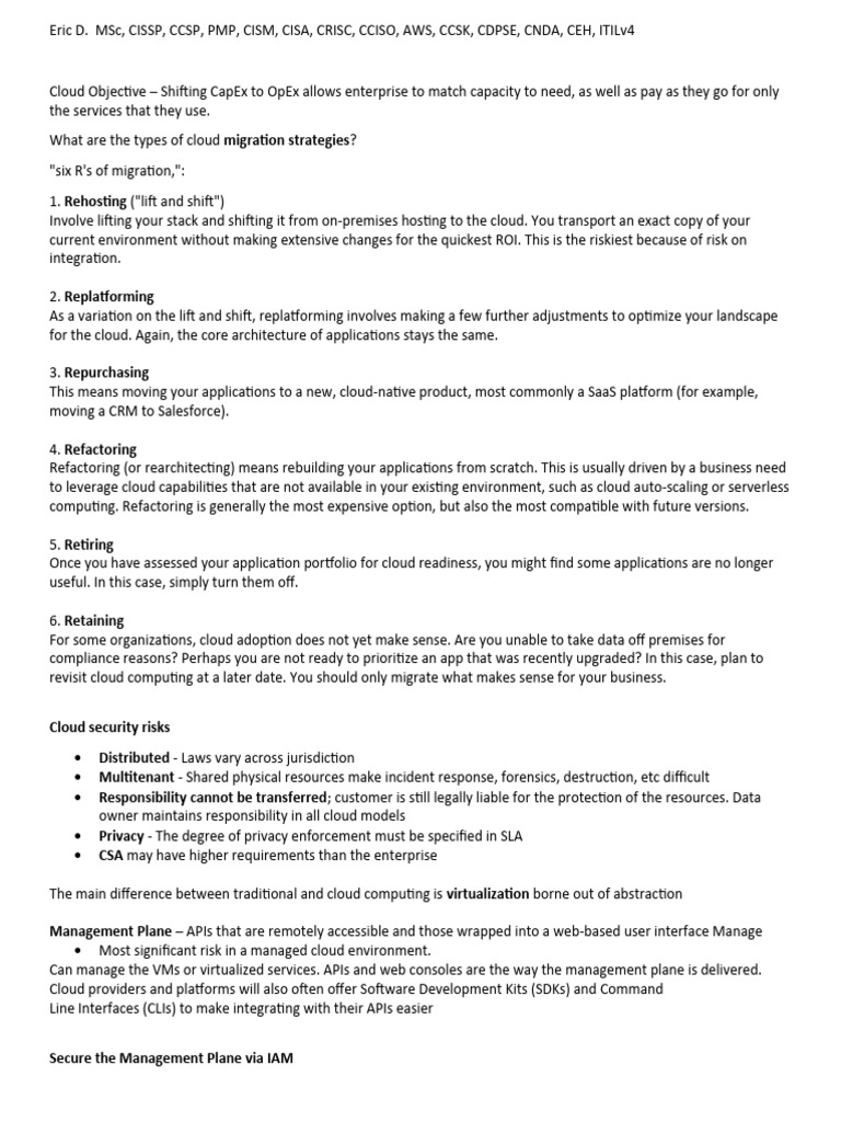 CCSP Master Notes V2 | PDF | Cloud Computing | Computer Network