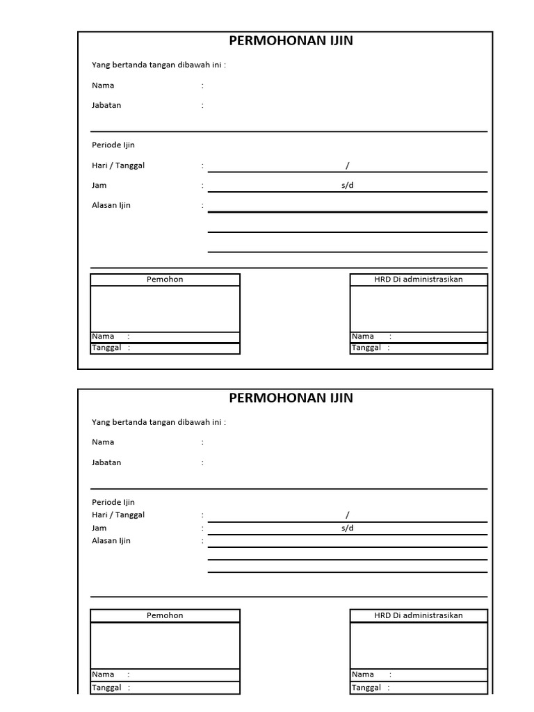 Form Cuti-Izin Karyawan | PDF