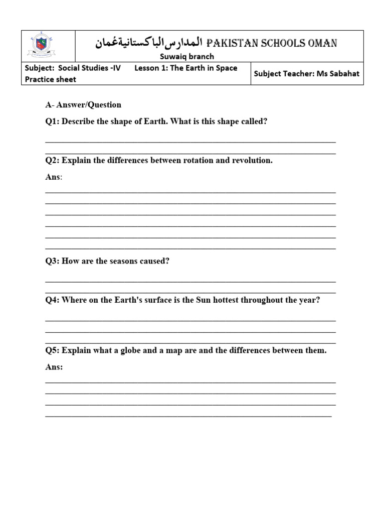 G-4 SST Lesson 1 Practice Sheet | PDF | Social Science | Travel