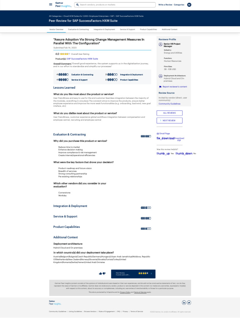 Review - Cloud HCM Suites For 1,000+ Employee Enterprises - SAP - SAP ...