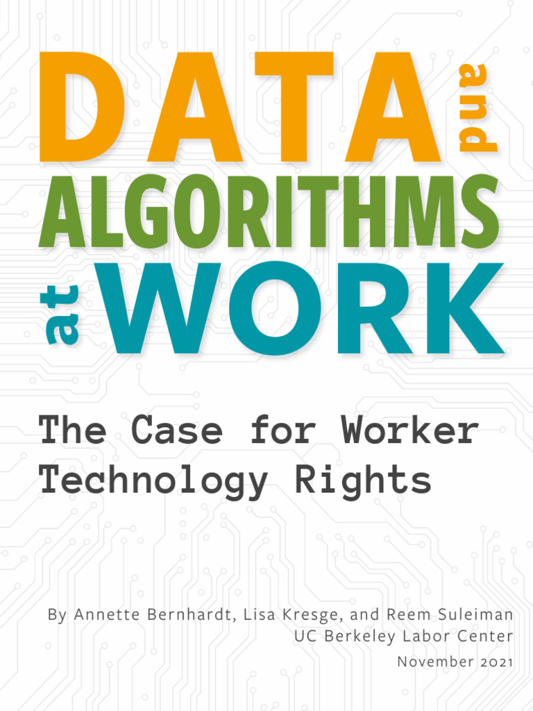 Data and Algorithms at Work | PDF | Surveillance | Automation