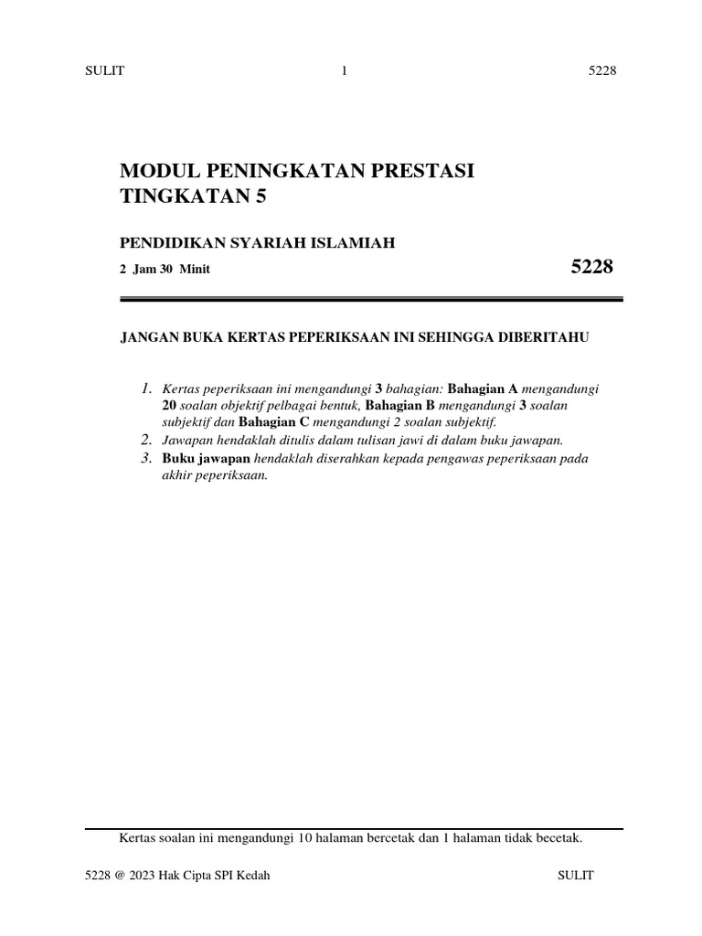 Soalan Percubaan Psi 2023 | PDF
