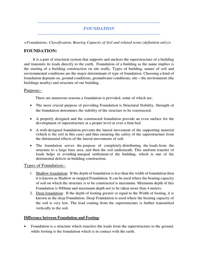 Foundation and Brick Work | PDF