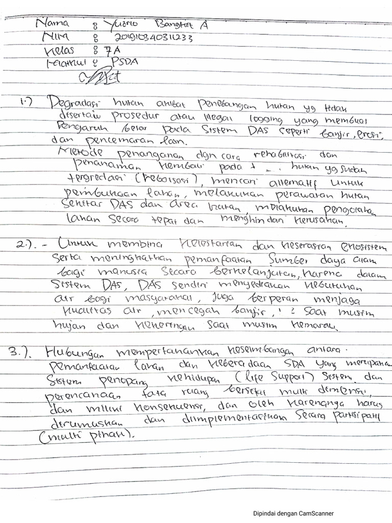 2019-233 - Yuzrio Bangkit A - UTS PSDA - KELAS A | PDF