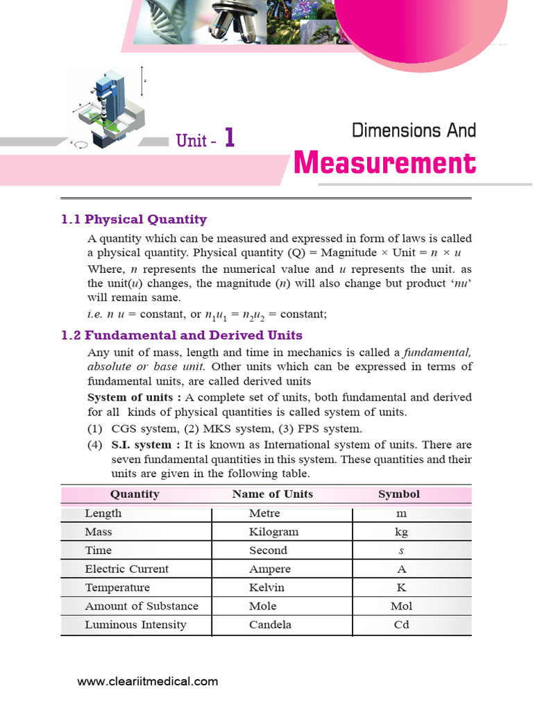 Chapter 1 Points To Remember | PDF | Significant Figures ...