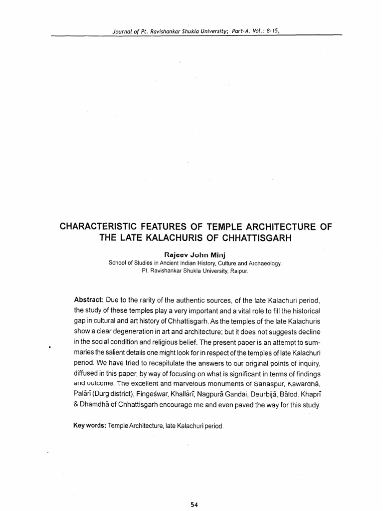 Kalchuri Temple Architecture | PDF