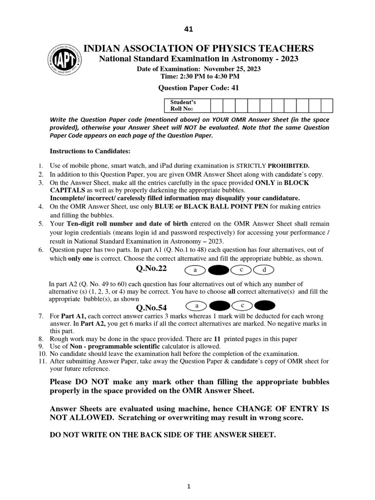 NSEA 2023 Set 41 | PDF