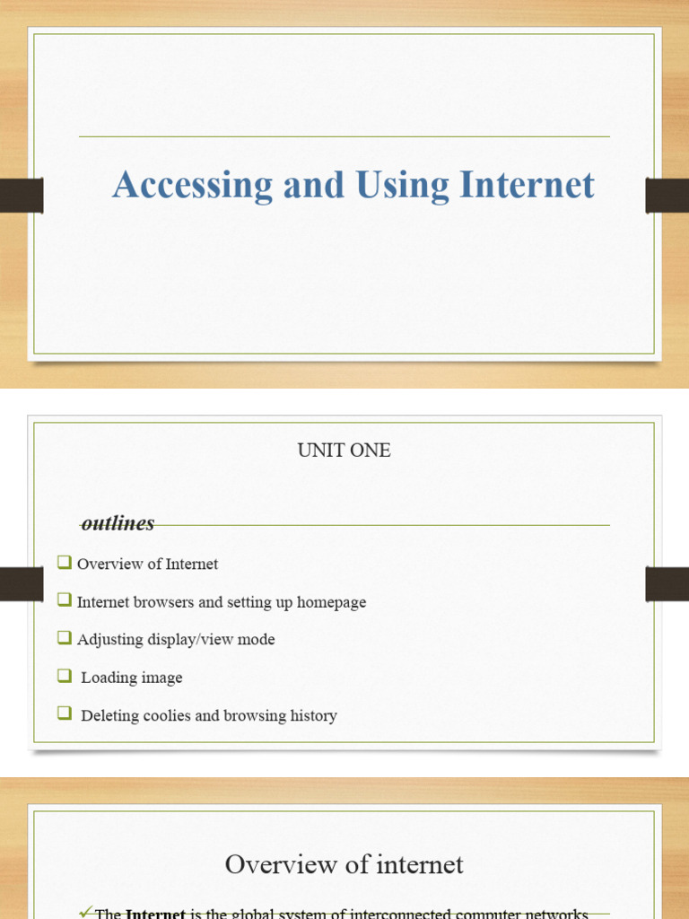 Accessing and Using Internet For Level 1 | PDF | World Wide Web | Internet & Web